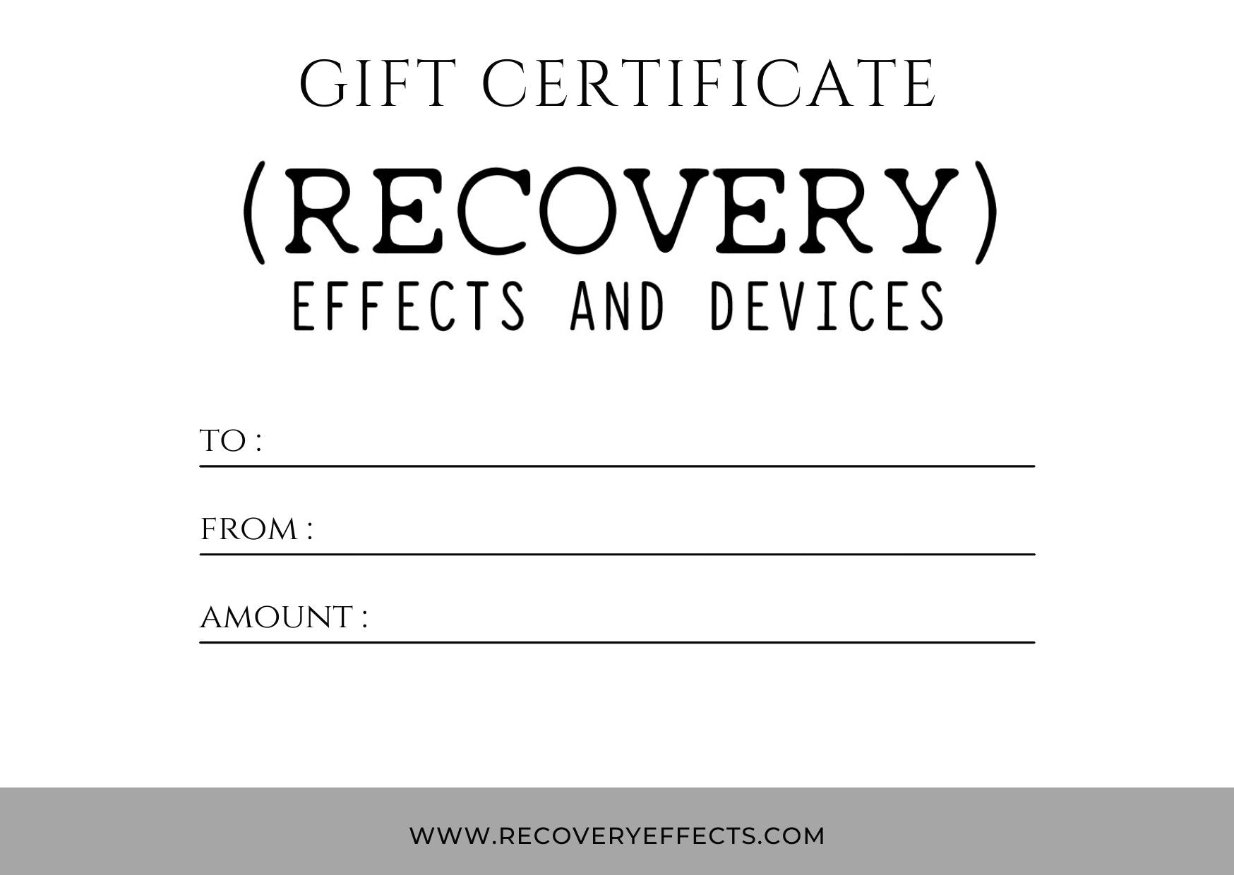 Recovery Effects Gift Certificate – Recovery Effects and Devices